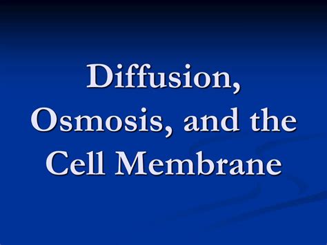 Ppt Diffusion Osmosis And The Cell Membrane Powerpoint Presentation Id 6652164