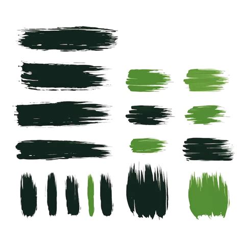 브러시 스트로크 세트 터 페인트 브러시 박스 텍스처 텍스트의 배경 프리미엄 벡터