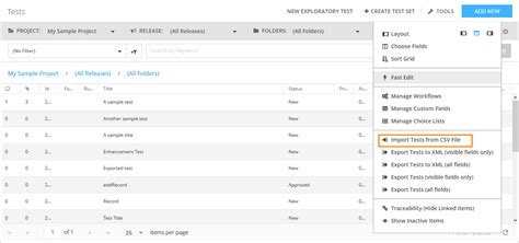 Import And Export Tests QAComplete Documentation