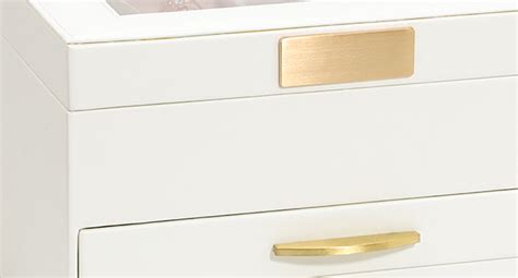 V Lafuylife Jewelry Storage Box With Glasses Lid 3 Tiers