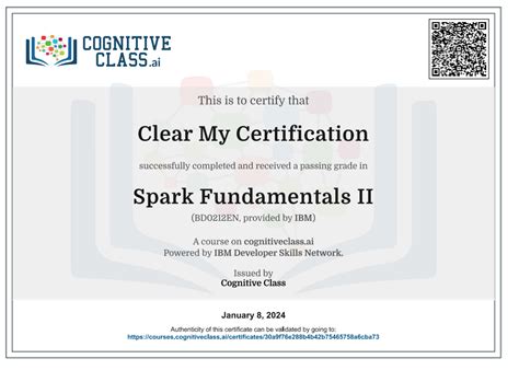 spark fundamentals ii cognitive class exam quiz answers