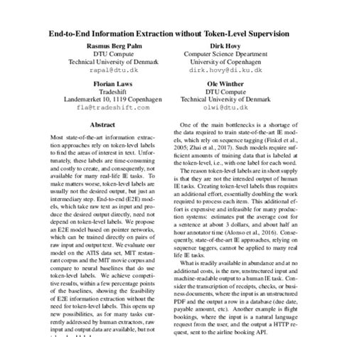 End To End Information Extraction Without Token Level Supervision Acl Anthology