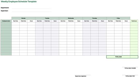 Plantilla De Planificador Semanal Con Horas