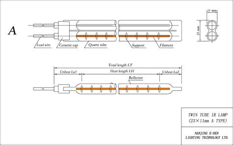 V W Mm Quartz Heating Infrared Lamp Replacement Heraeus IR Emitter V