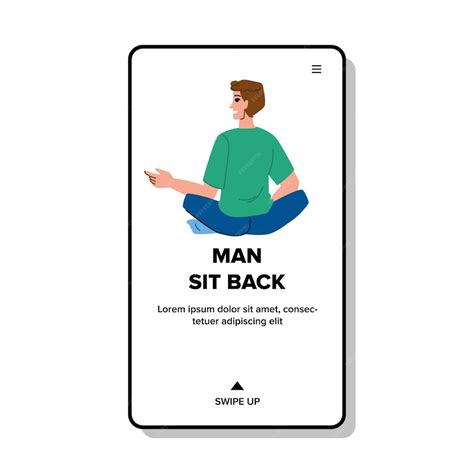 Hombre Joven Sentarse Vector Persona Silla Ting Detrás Chico Feliz