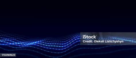 입자의 음악 파동 빅 데이터 시각화 역동적 인 파도가있는 추상적 인 파란색 배경 3d 렌더링 0명에 대한 스톡 벡터 아트 및 기타 이미지 Istock