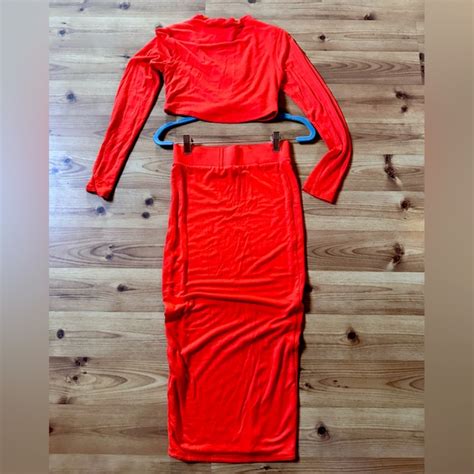 Dresses Sexy Orange Set Poshmark