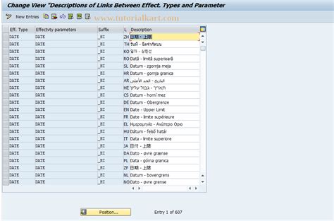 OS SAP Tcode Effect Params Texts Headings Transaction Code