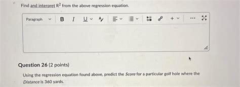 Solved Using The Simple Linear Regression Output Below