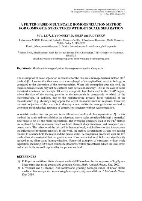 Pdf A Filter Based Multiscale Homogenization Method For Composite Structures Without Scale