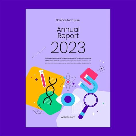 평면 디자인 과학 연구 연례 보고서 무료 벡터