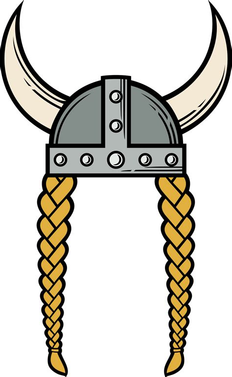 Viking Helmet With Braids Illustration 11617902 Png
