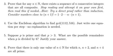 Solved 3 Prove That For Any N∈n There Exists A Sequence Of