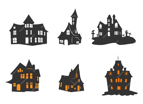 Premium Vector Halloween Haunted House Silhouette Halloween House