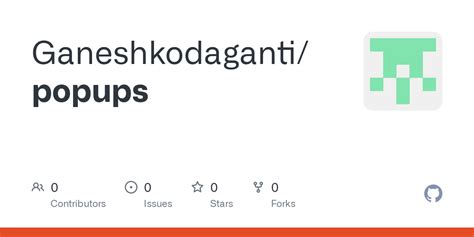 Github Ganeshkodagantipopups