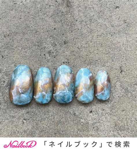ハンドタイダイ大理石個性派オーバル Mii0069のネイルデザイン No7722212 ｜ネイルブック