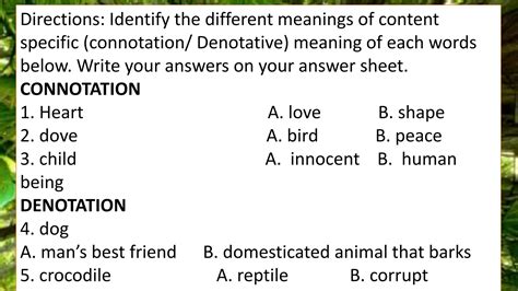 Connotative And Denotative English2 Pptx