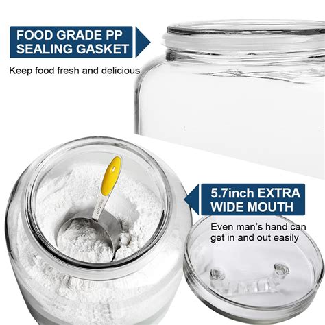 Daitouge 3 Gallon Glass Jars Wide Mouth Heavy Duty Glass Storage Jars With Fresh Seal Lids