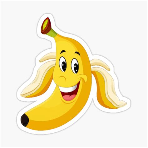 Smiling Banana Cartoon Sticker For Sale By Kruisr Redbubble