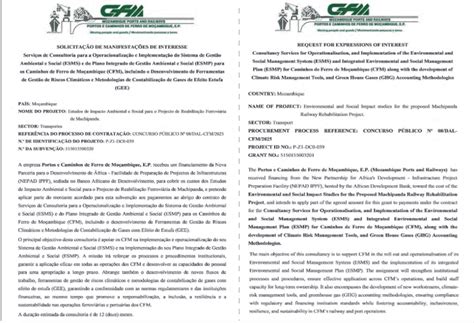 Consulting Services For The Operationalization And Implementation Of The Environmental And