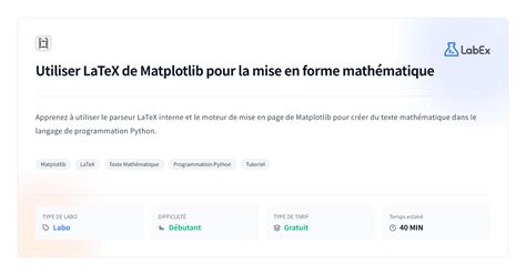 Utiliser Latex De Matplotlib Pour La Mise En Forme Mathématique Labex