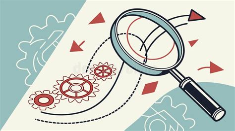 Magnifying Glass With Gears Vector Illustration Investigation Vector Design Generative Ai Stock