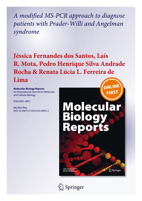 Pdf A Modified Ms Pcr Approach To Diagnose Patients With Prader Willi And Angelman Syndrome