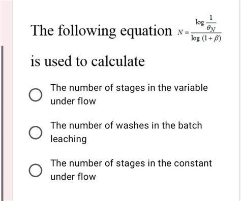 Video Solution The Following Equation Log 1 N Is Used To