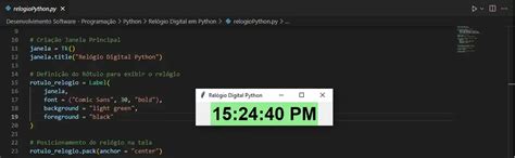 Como Criar um Relógio Digital totalmente em Python Carlos CGS Python DIO