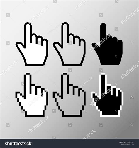 Hand Mouse Cursor Icon Pointer Hand Stock Vector Royalty Free Shutterstock