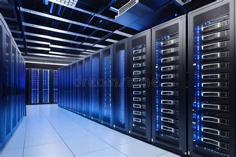 Server Rack With Servers Generative Ai Stock Illustration Illustration Of Audio Hosting