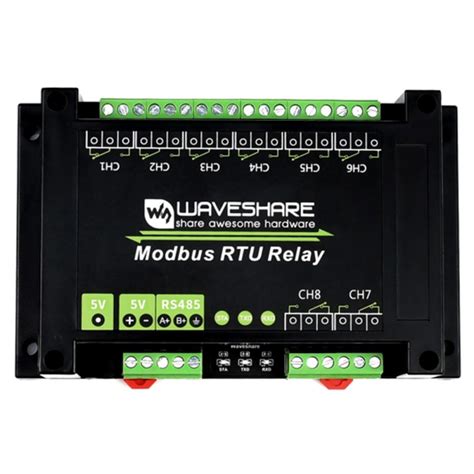 Industrial Modbus RTU Ch Relay Module RS Bus Waveshare