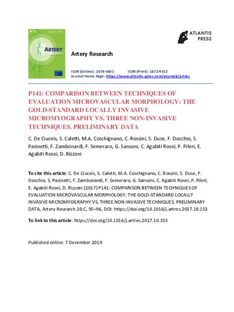 Pdf P141 Comparison Between Techniques Of Evaluation Microvascular Morphology The Gold