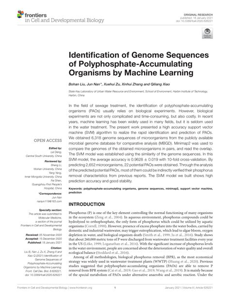 Pdf Identification Of Genome Sequences Of Polyphosphate Accumulating