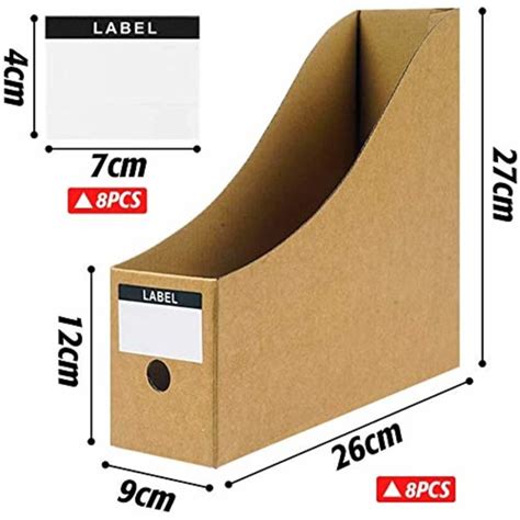 8 Pcs Magazine Files Holder Cardboard Magazine Rack With Labels A4 File Organiser Box Document