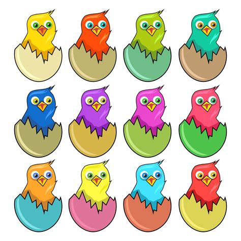 Colorful Cartoon Hatching Easter Chicks 4736642 Vector Art At Vecteezy