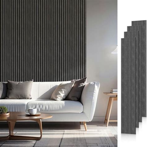 Easy4home 4pcs Wood Soundproof Wall Panels 945 X 126 Wood Slat
