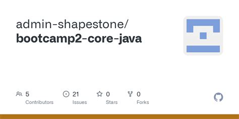 GitHub Admin Shapestone Bootcamp Core Java