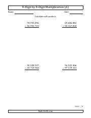 Digit By Digit Multiplication Practice Calculate Products Course Hero