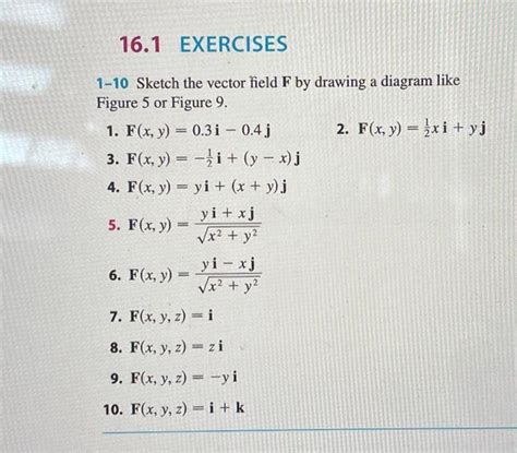 solved 1 10 sketch the vector field f by drawing a diagram