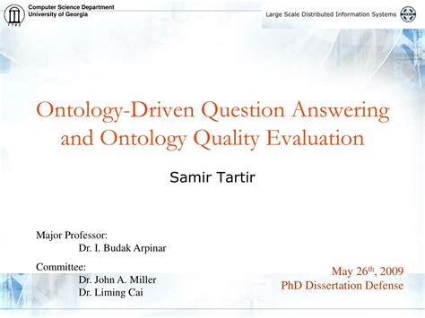 Ppt Ontology Driven Question Answering And Ontology Quality
