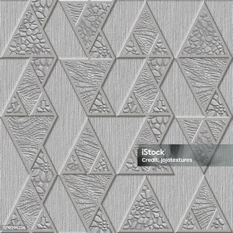석고 배경 원활한 질감 패치 워크 패턴 회색 색상 3d 그림에 조각 삼각형 패턴 배경 주제에 대한 스톡 사진 및 기타 이미지 배경 주제 베이지 회색 Istock