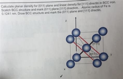 Solved Calculate Planar Density For 011 Plane And Linear