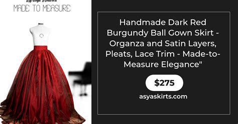 Handmade Dark Red Burgundy Ball Gown Skirt Organza And Satin Layers Made To Measure Skirts