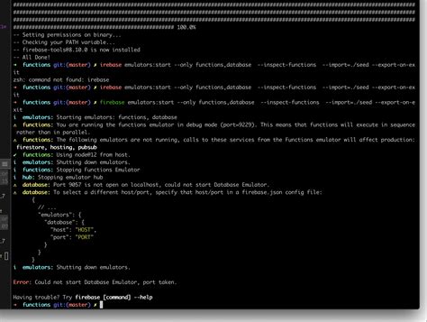 could not start database emulator port taken · issue 2623 · firebase firebase tools · github