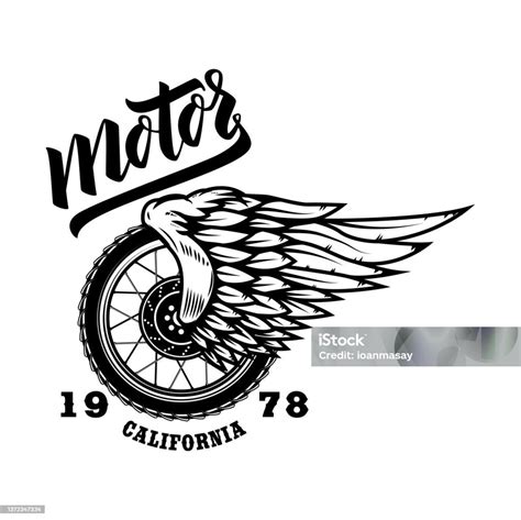 경주 날개 달린 바퀴가 달린 티셔츠 프린트 템플릿 벡터 일러스트레이션 바퀴에 대한 스톡 벡터 아트 및 기타 이미지 바퀴 오토바이 일러스트레이션 Istock