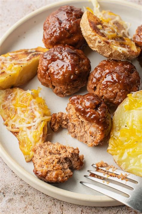One Pan Bbq Meatballs And Roasted Potatoes That Make Clean Up Easy