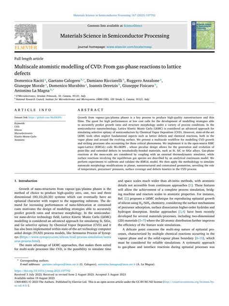 pdf multiscale atomistic modelling of cvd from gas phase reactions
