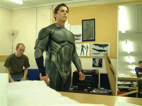 Christian Bale Tries On Part Of The Batman Begins Batsuit For The First Time Batman
