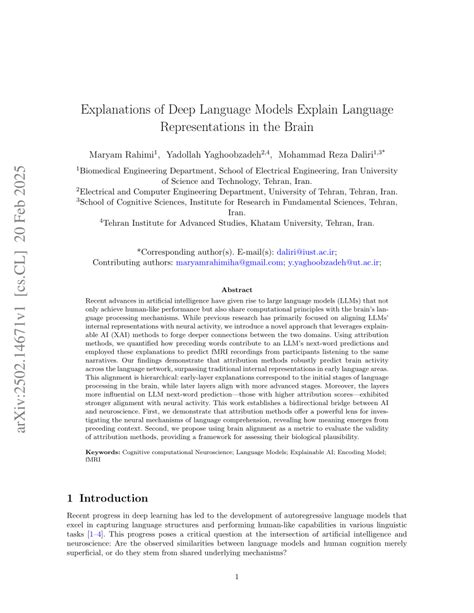 Pdf Explanations Of Deep Language Models Explain Language Representations In The Brain